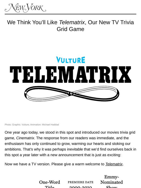 The Cut: We Think You’ll Like Telematrix, Our New TV Trivia Grid Game ...