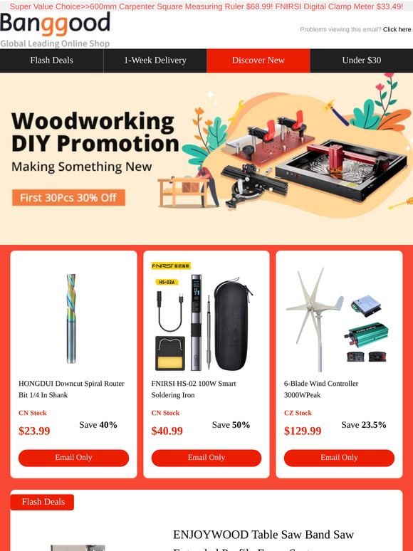 Banggood: [DIY Tools] First 30PCS 30% Off ! ENJOYWOOD Table Saw Fence ...