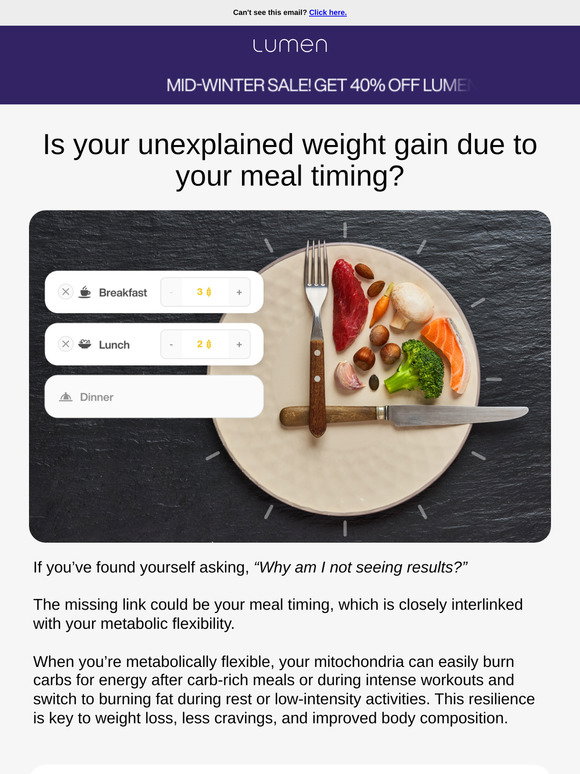 Lumen: Is your unexplained weight gain due to your meal timing? | Milled