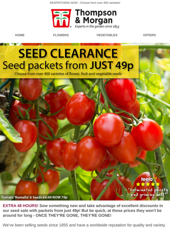 Thompson & Morgan: SEED CLEARANCE - from only 49p a packet! EXTRA 48 ...