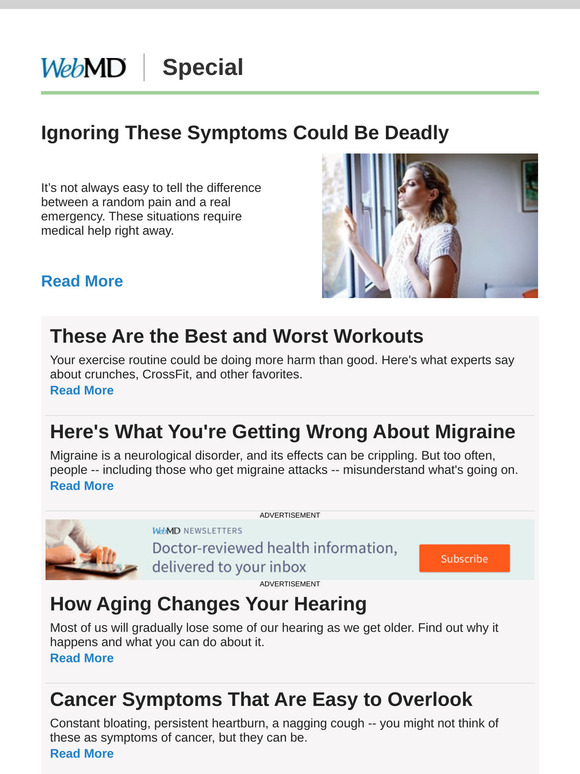 WebMD: Ignoring These Symptoms Could Be Deadly | Milled