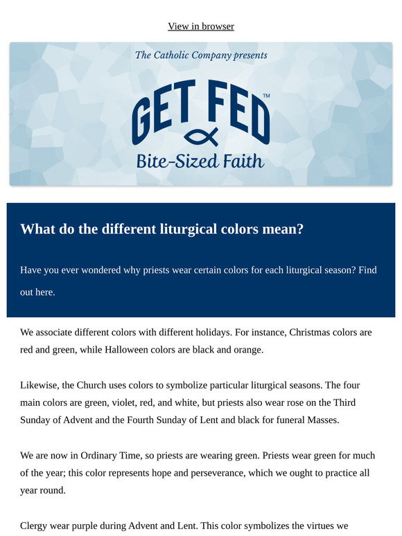 The Catholic Company: What do the different liturgical colors mean ...