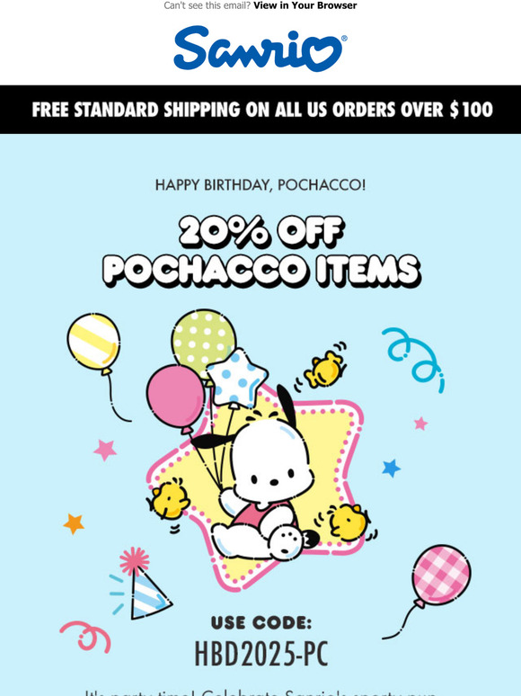 Hello Kitty: HBD POCHACCO! 🎂🎈🎉 | Milled