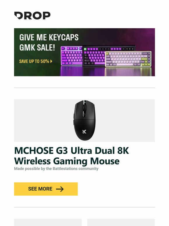 Drop: MCHOSE G3 Ultra Dual 8K Wireless Gaming Mouse, DeltaHub Carpio G2 ...