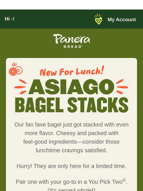 Panera Bread: Lunchbreak meet Asiago Bagel Stacks. | Milled