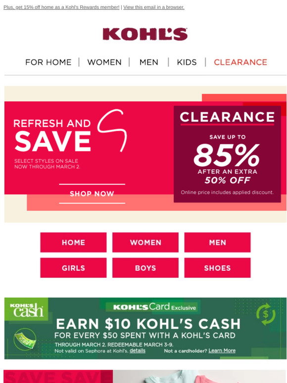 Kohl's: Refresh, save AND earn a boatload of Kohl's Cash 🚢 | Milled
