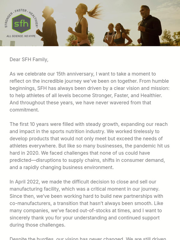Stronger Faster Healthier: 15 Years of SFH: A Look Back & What’s Ahead ...