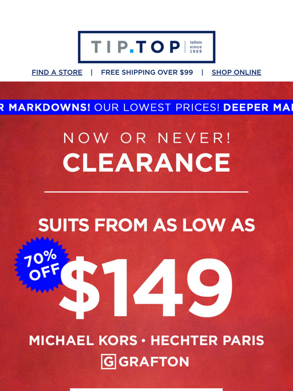 Tip Top Tailors: Suits starting from $149! | Milled