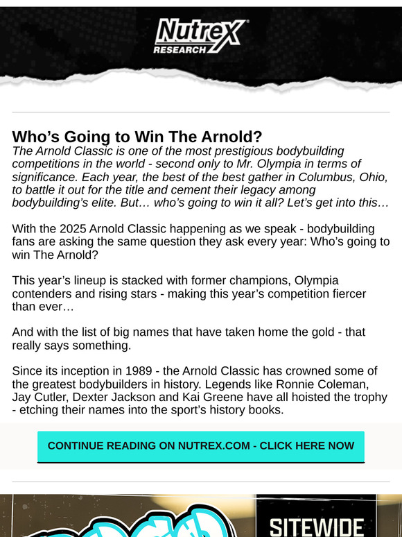 Nutrex Research: Who's Winning The 2025 Arnold Classic? | Milled