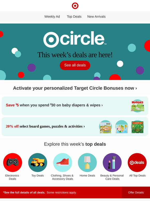 Target: Hi —, your weekly Target Circle deals are here! | Milled