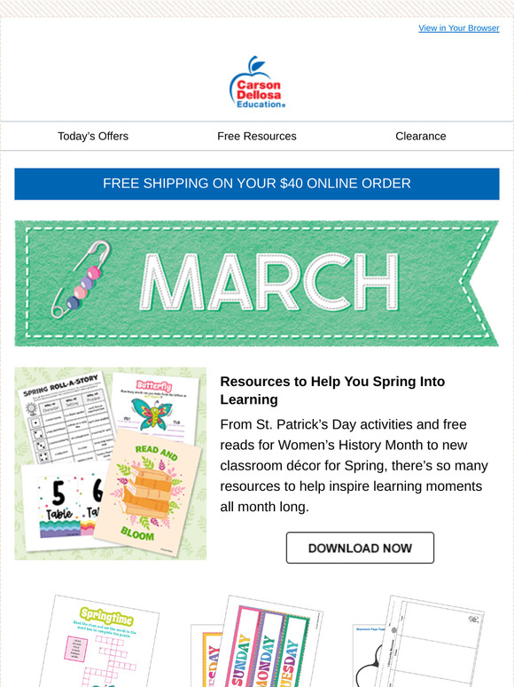 Carson-Dellosa Education: 🌷 March Into Spring With These Free Resources ...