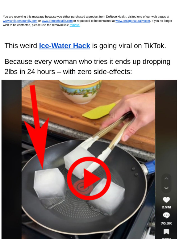 DeRose Health: 🧊 ice-water hack drops 2lbs of fat | Milled