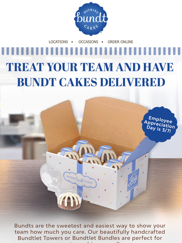 Nothing Bundt Cakes: Employee Appreciation Day is Friday, 3/7 🎉 | Milled