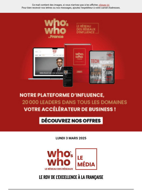 Who's Who: Aujourd'hui dans WHO'S WHO : David Elbaz, Agathe Monpays ...