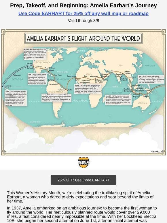 Maps: Women's History Month: Amelia Earhart - Daring to Dream (Part 1 ...