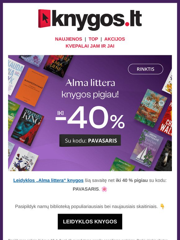 Knygos: iki -40 % leidyklos ALMA LITTERA knygoms 😻 | Milled
