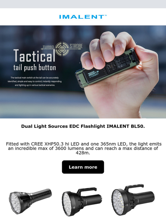 IMALENT: Dual Light Sources EDC Flashlight IMALENT BL50 | Milled