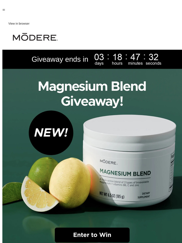 Modere: 🍋🍋‍🟩Win NEW Magnesium Blend! 🍋🍋‍🟩 | Milled
