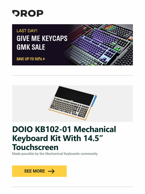 Drop: DOIO KB102-01 Mechanical Keyboard Kit With 14.5” Touchscreen ...