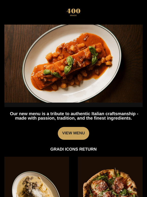 400 Gradi: Discover our new menu | Milled