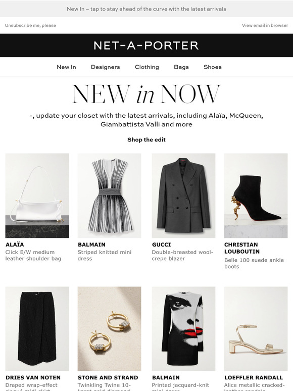 Net-A-Porter Email Newsletters: Shop Sales, Discounts, and Coupon Codes