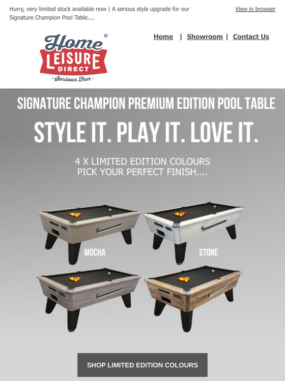 Home Leisure Direct: 🎱 Champion Pool Table Now Available in 4 ...