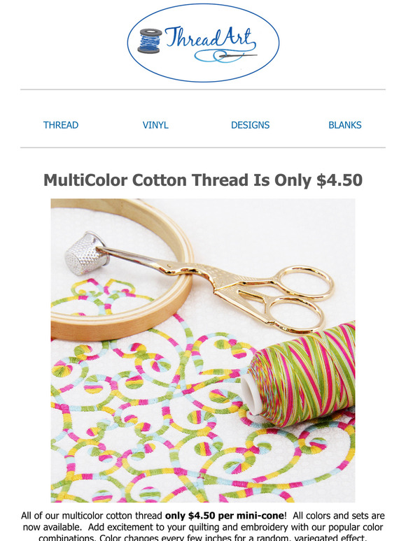 ThreadArt: Cotton Multicolor Thread Only $4.50!! 🔥🔥🔥 | Milled