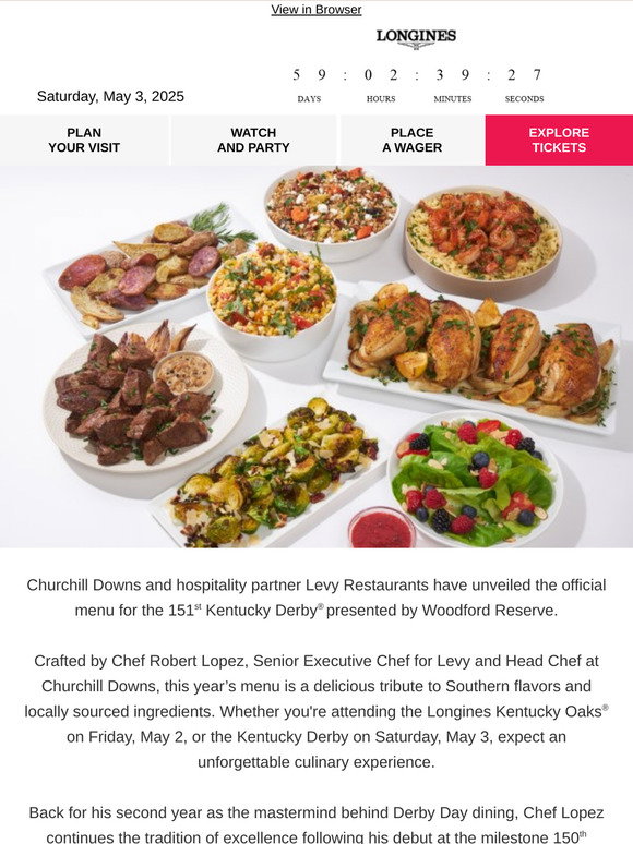 Kentucky Derby: Exclusive Kentucky Derby 151 Official Menu Unveiled ...