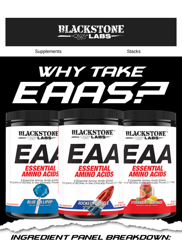 Blackstone Labs: All About EAAs: Ingredient Overview 🔩 | Milled