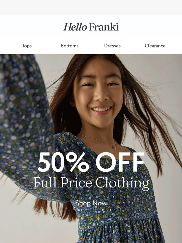 Hello Franki: Get an extra 50% off sale | Milled