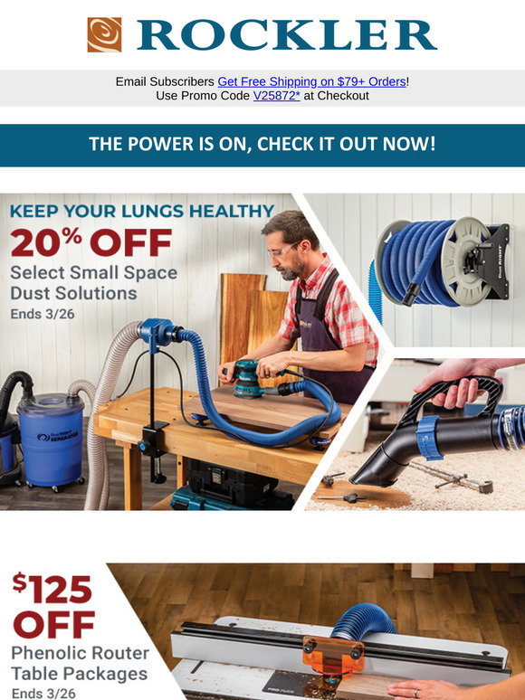 Rockler Woodworking and Hardware Email Newsletters: Shop Sales ...