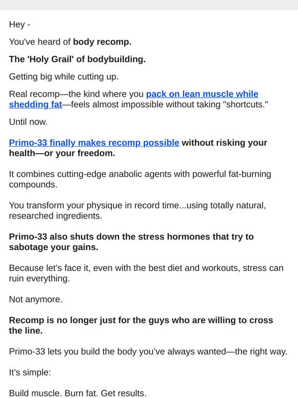 Primal Muscle: Total Recomp: yoked & lean in a few weeks | Milled