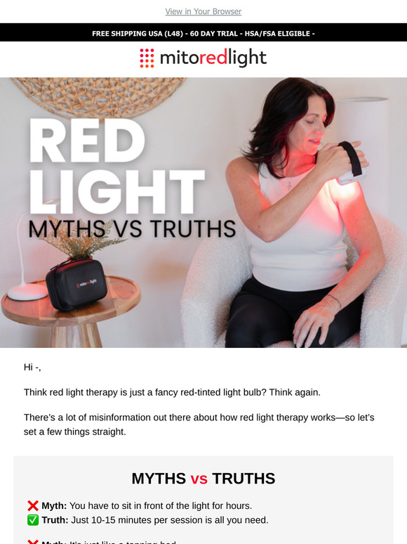 Mito Red Light: Myths vs Truths: The facts on red light therapy 🔴 | Milled