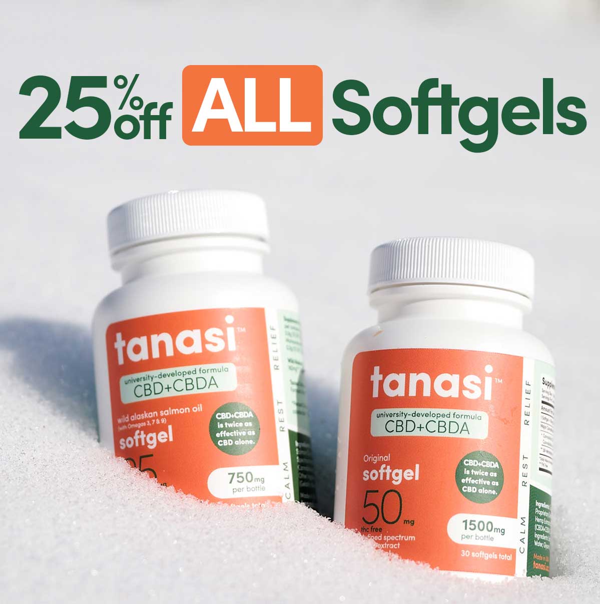 Tanasi: 💤 Relax, Restore, & Save 25% on CBD+CBDA Softgels! | Milled