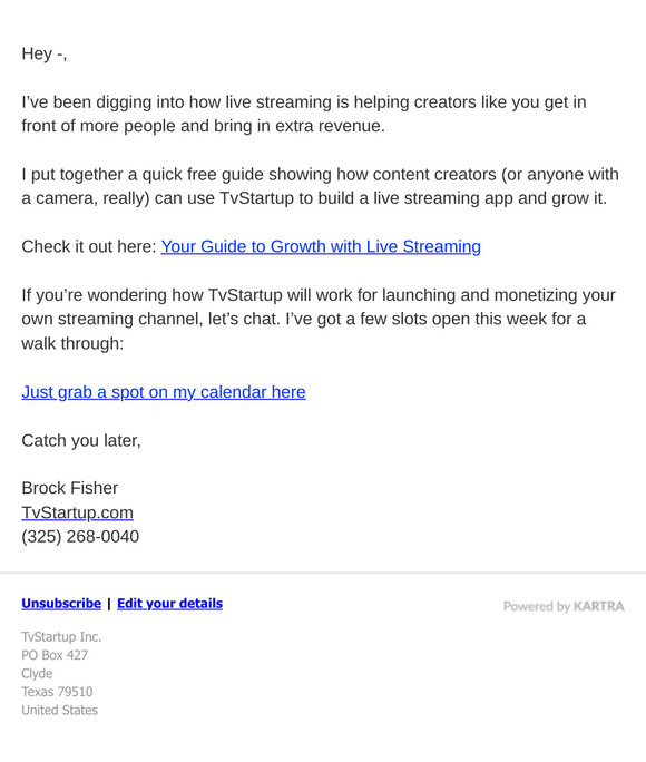 TV Startup: —, I can help you make more from live streams | Milled