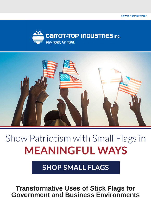 Carrot-Top: Honor & Inspire with Small American Flags | Milled
