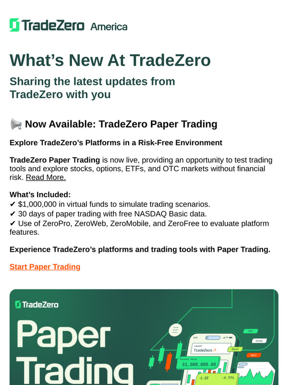 TradeZero: 📢 What's New at TradeZero | Now Available: TradeZero Paper ...