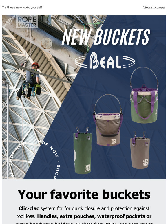 Rope Master: Beal Buckets - Check Out New Look of Tool Buckets | Milled