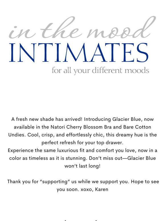 In The Mood Intimates: Just In: Glacier Blue in Your Favorite Natori ...