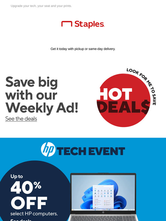 Staples: Whoa, whoa, whoa. 40% off laptops? DONE. | Milled