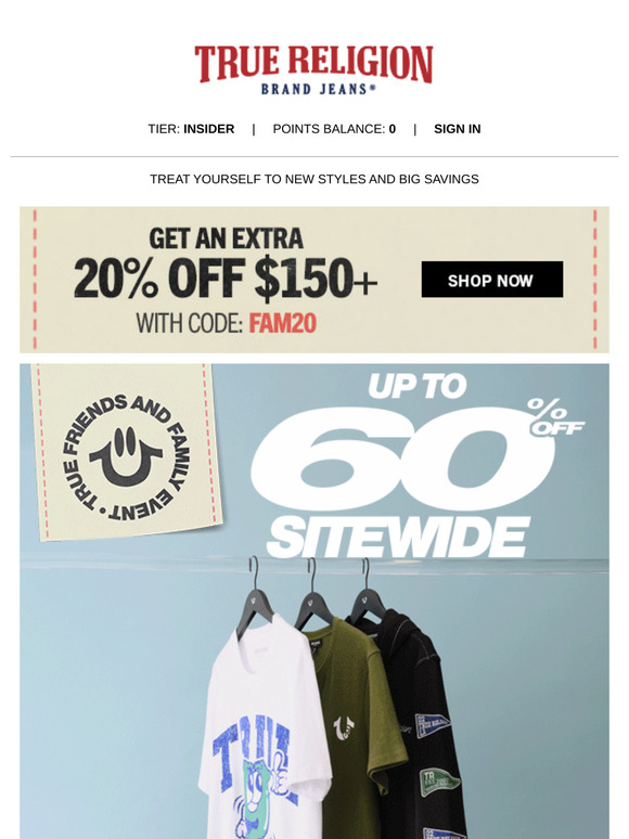 True Religion: PRICE DROP 🏃‍♀️ 60% OFF TONS OF NEW MARKDOWNS | Milled