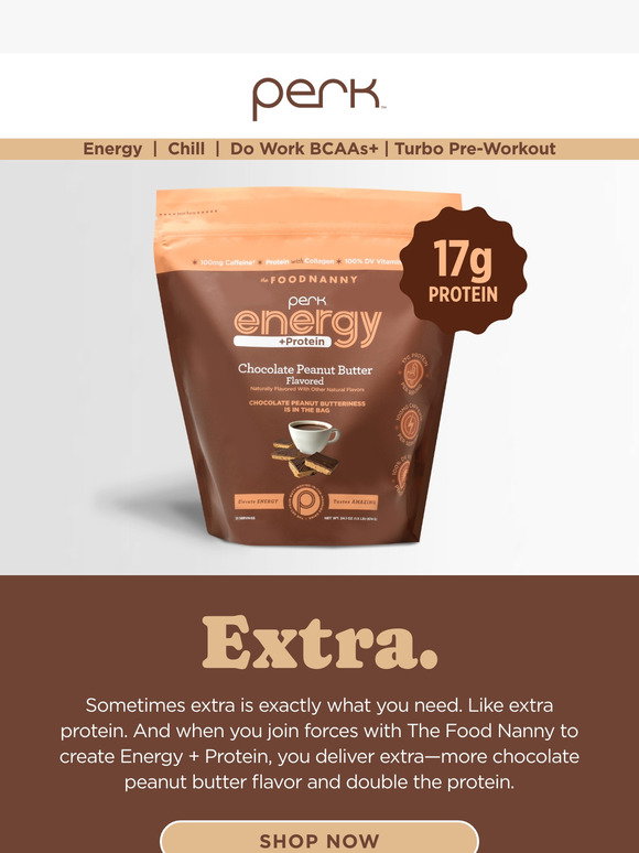 Perk Energy: NEW PRODUCT! Perk Energy with EXTRA of what you love! | Milled
