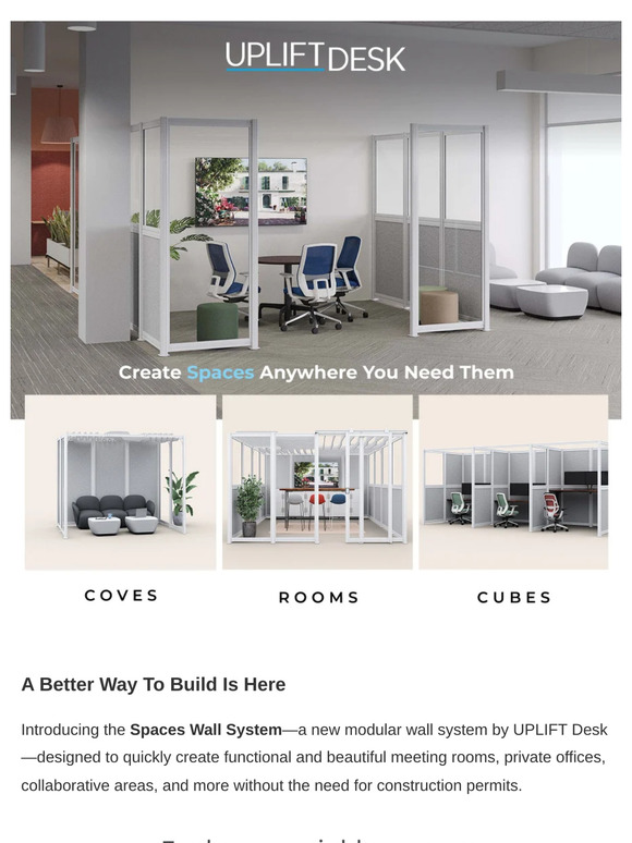 UPLIFT Desk: Introducing the UPLIFT Spaces Wall System | Milled