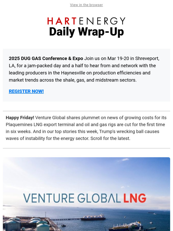 Hart Energy: Daily Wrap-Up: Venture Global Shares Plummet as Plaquemines Price Upped; Stories ...