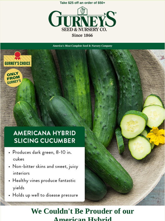 Gurney's Seed & Nursery: Unexpected sweetness + $25 free | Milled