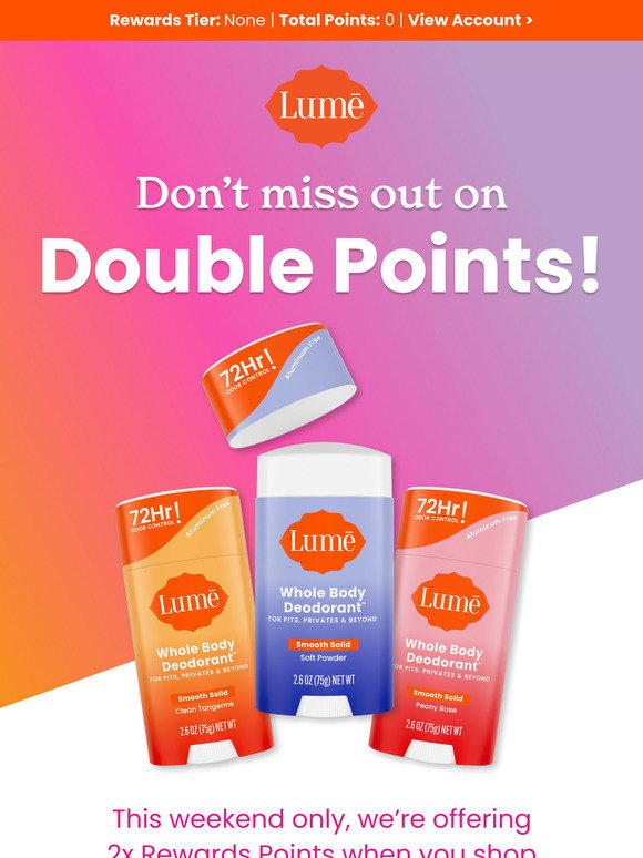 Lume: Don’t miss 2x points on 3 for $33! 🚨 | Milled