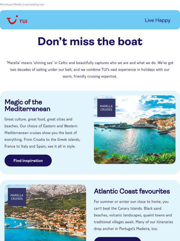 TUI: Let’s float some year-round cruise ideas by you | Milled