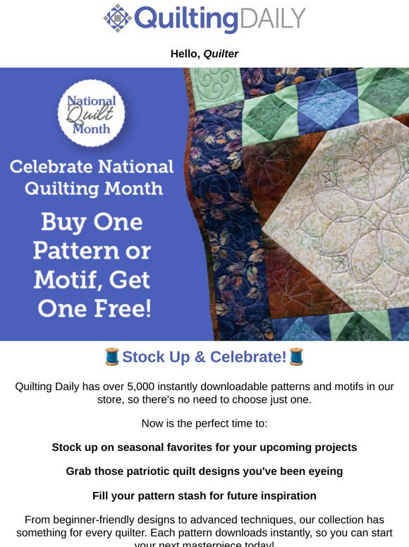 Fons & Porter: 🧵Celebrate National Quilt Month - BOGO Patterns & Motifs ...