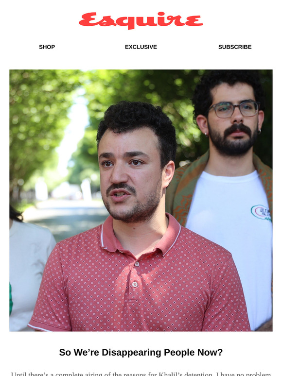 Esquire: So We're Disappearing People Now? | Milled