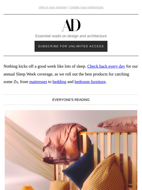 Architectural Digest: Introducing Sleep Week 2025—AD’s Best Rest List | Milled